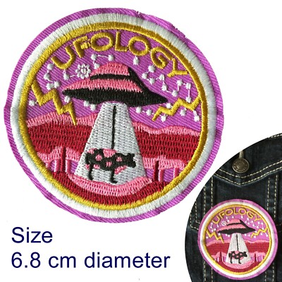 UFOlogy iron on patch Alien unidentified flying object UFO space pink patches | eBay Australia