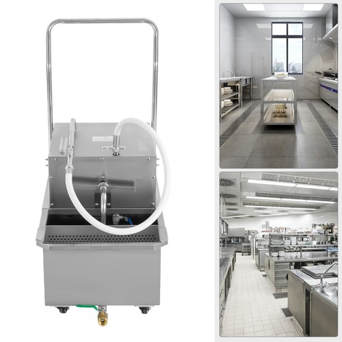 550W Mobile Deep Fryer Filter 55L Commercial Frying Oil Filter System ...