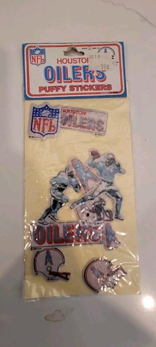 Vintage Houston Oilers Puffy Stickers NFL Football NEW | eBay