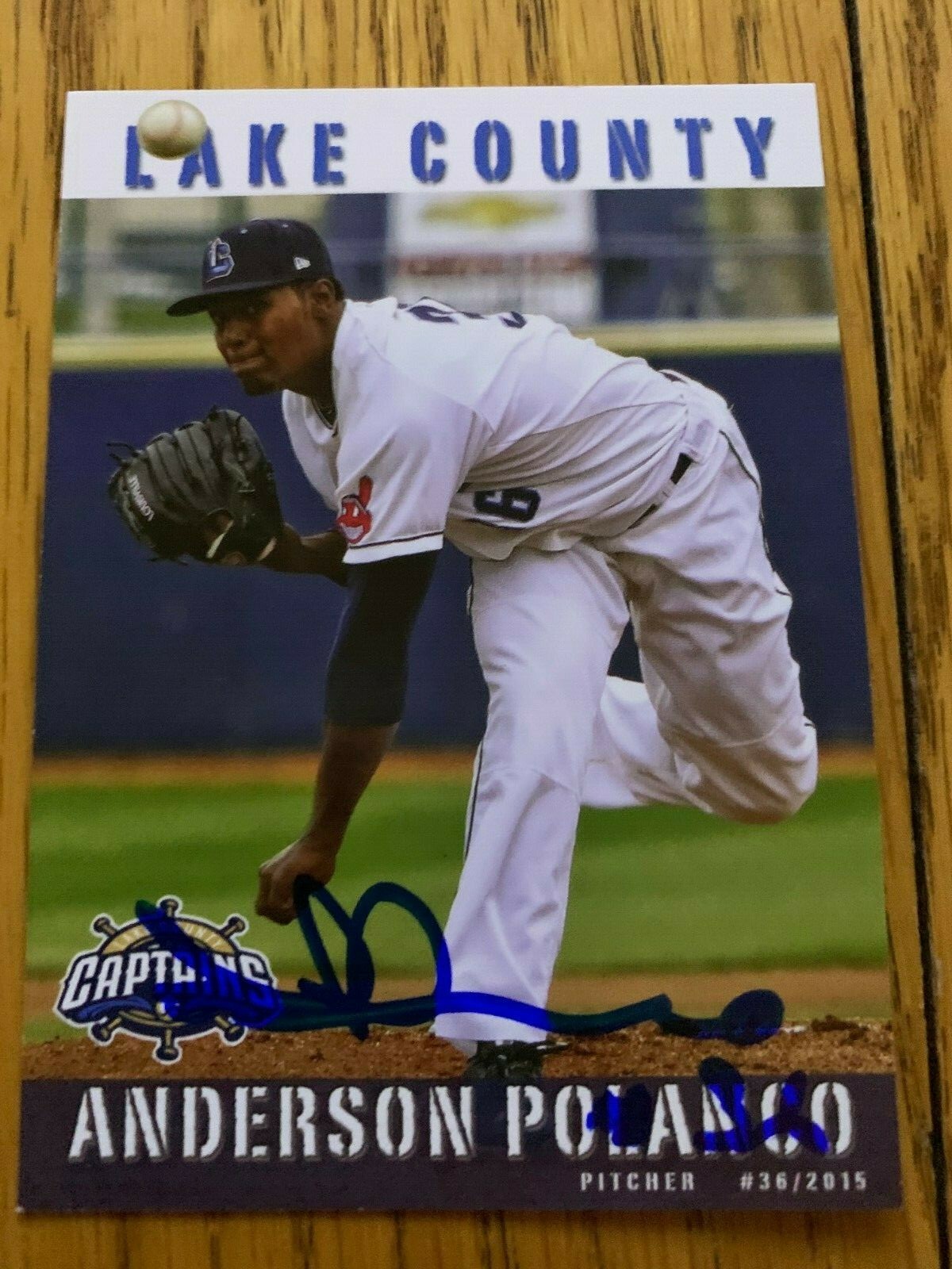 Anderson Polanco 2015 Lake County Captains Autograph Signed Team Card ...