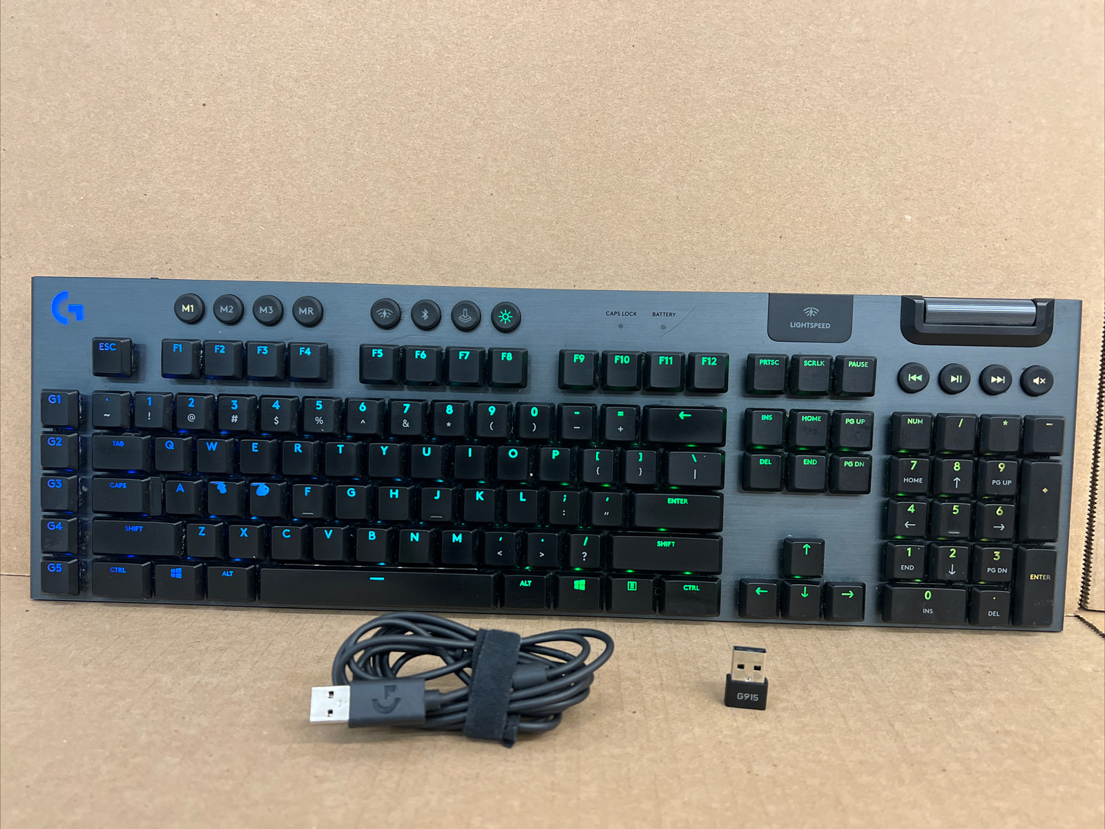 Logitech G915 Y-R0069 Black Wireless Clicky RGB Mechanical Gaming ...