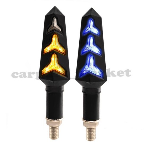 2x Universal Motorcycle LED Turn Signal Lamp Sequential Flowing ...
