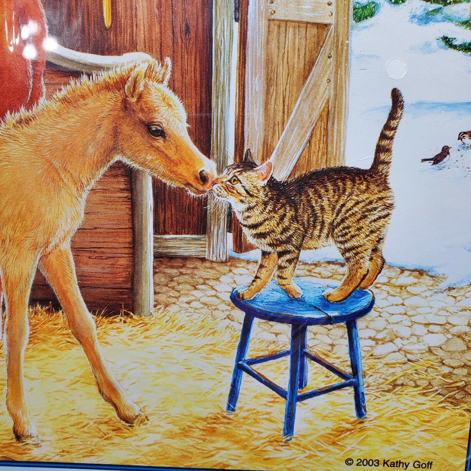 NEW Making Friends 500pc Jigsaw Puzzle Kathy Goff 18x24 Sunout Horse ...