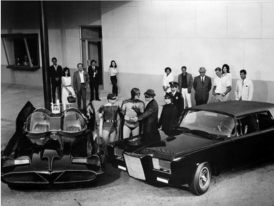 Batman And Robin With The Green Hornet And Cato By Two Cars.PNG 8x10 ...