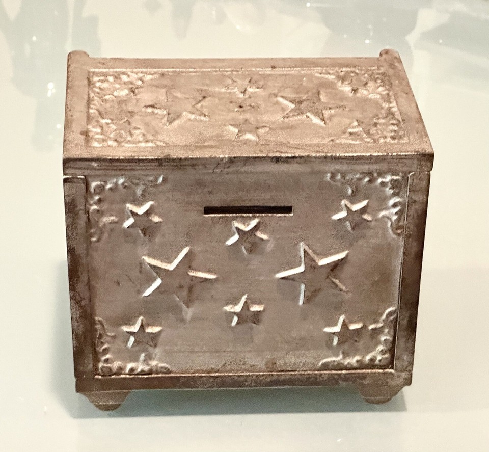 Vintage Antique Military Cast Metal Toy Money Coin Safe Trinket Box ...