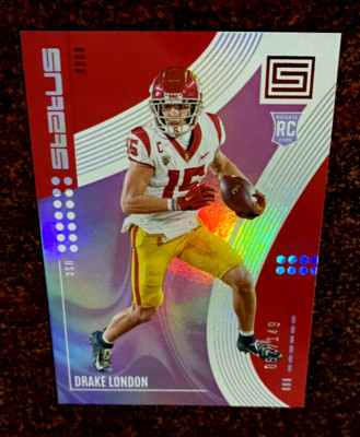 2022 Chronicles STATUS DRAKE LONDON #'d /149 "RED" RC ROOKIE USC ...