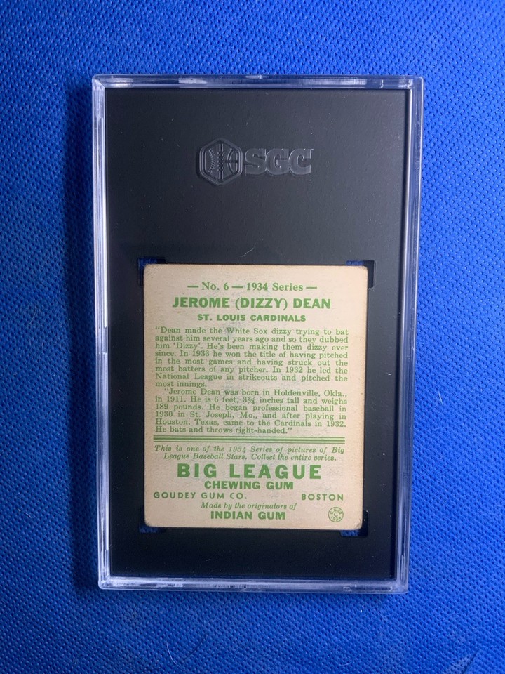 1934 Goudey Set-Break # 6 Dizzy Dean SGC 4 H.O.F | eBay