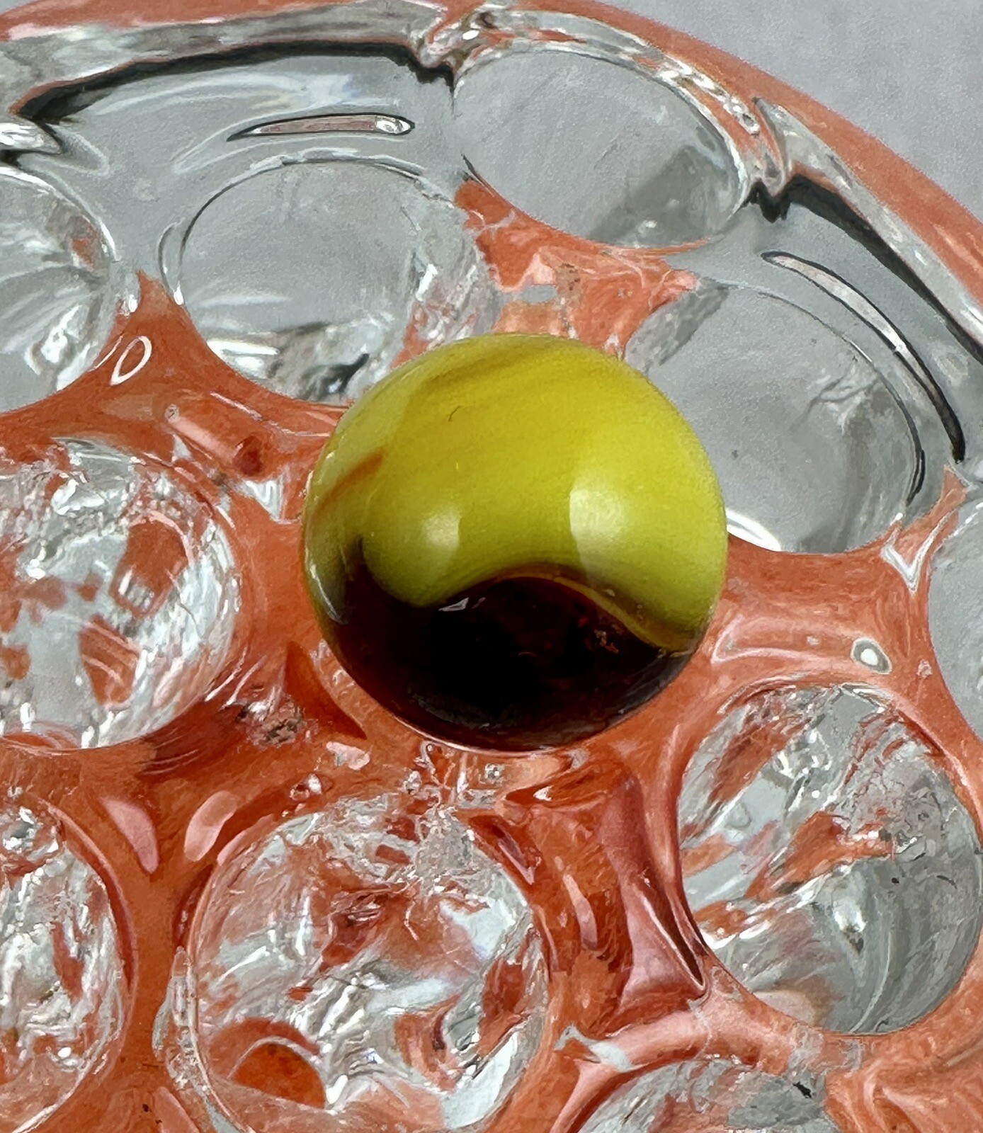 AKRO AGATE PATCH 5/8" MINT MARBLE UV YELLOW & BROWN | eBay