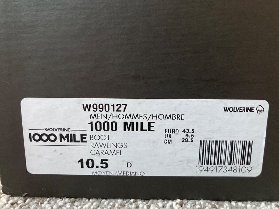 WOLVERINE 1000 MILE X RAWLINGS - LIMITED EDITION - CARAMEL LEATHER ...