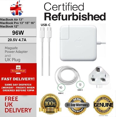 Genuine OEM 96W MacBook Pro Air 13" 2020 Charger A2166 A2337 A2179 ...