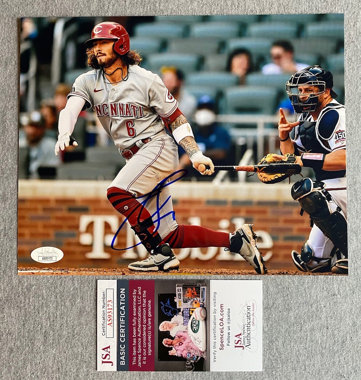 CINCINNATI REDS- JONATHAN INDIA AUTOGRAPH 8x10 ACTION PHOTO JSA AS93173 ...