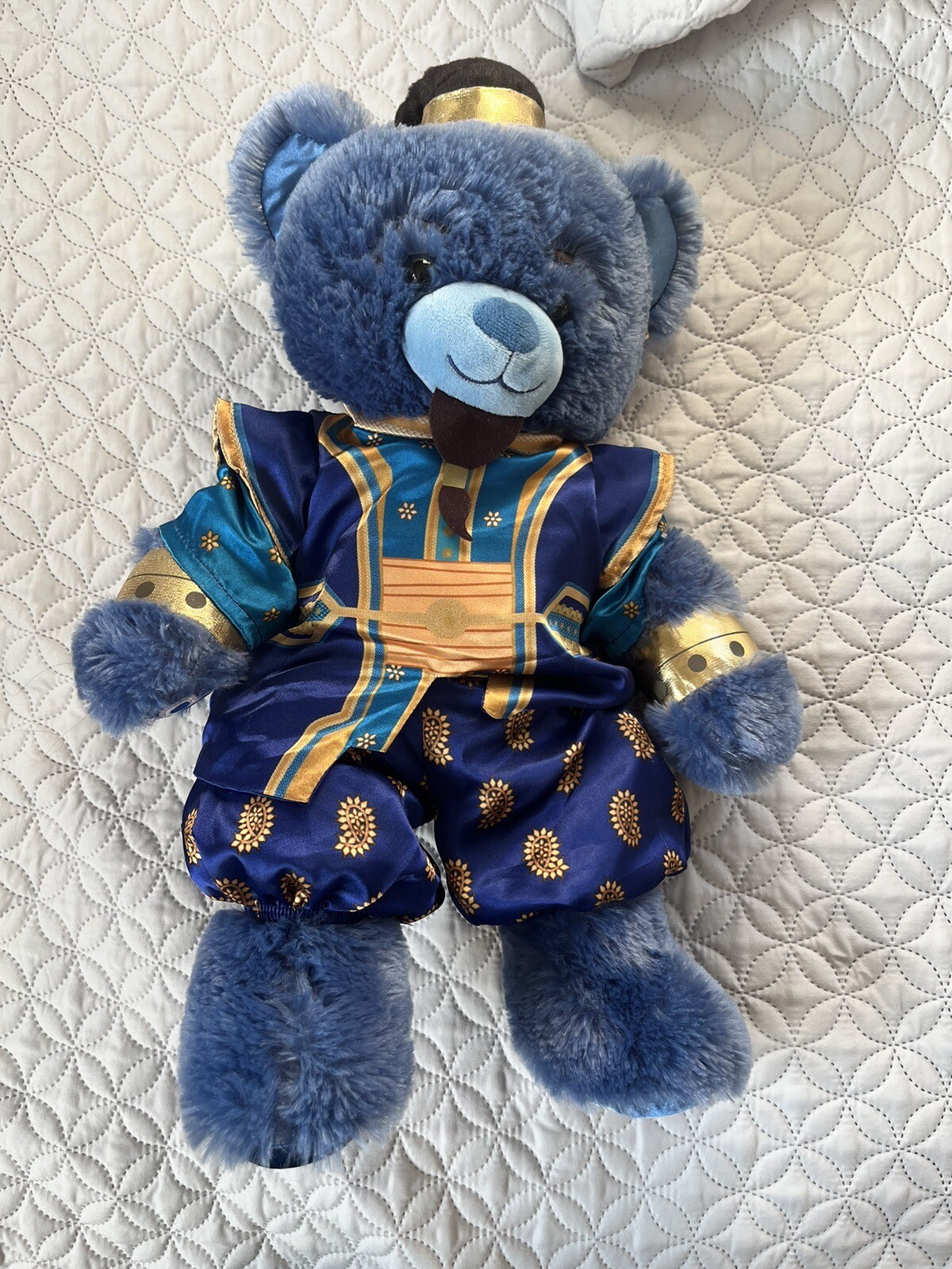 Vtg Disney Aladdin Build a Bear Plush Royal Blue Genie Costumed Teddy ...