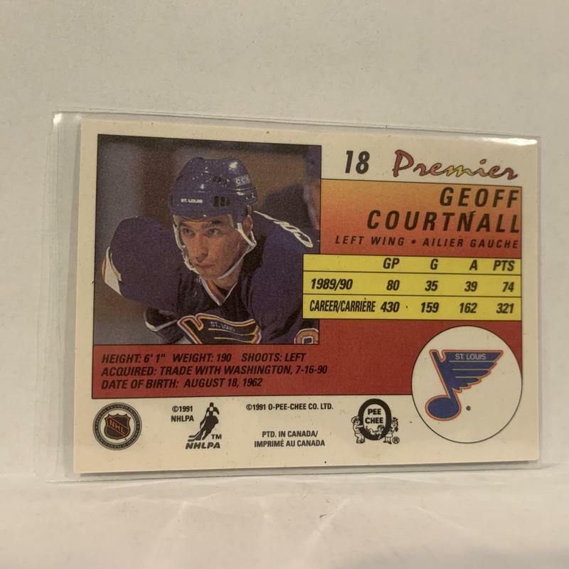 #18 Geoff Courtnall St Louis Blues 1991-92 O-Pee-Chee Hockey Card A2R ...