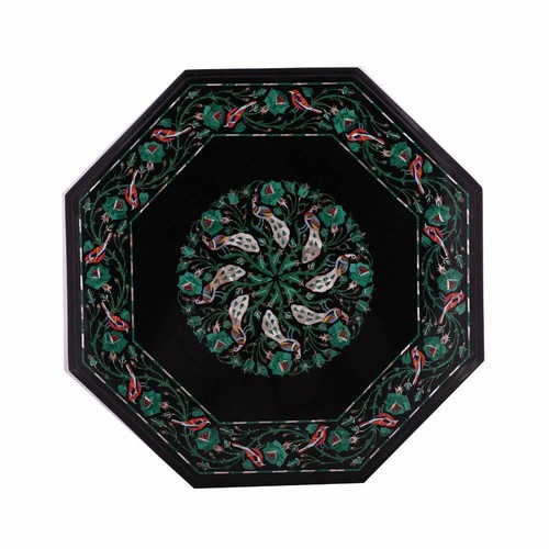 30 " Marmo Nero Table Top Pietre Semi Preziose Inserto Artigianato Arte ...
