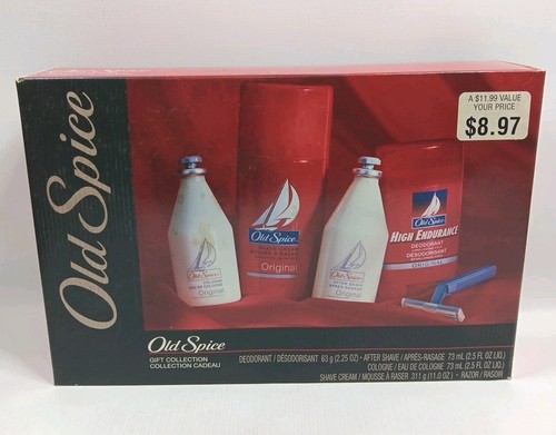Vintage Old Spice Gift Box Set Cologne Aftershave Deodorant Shaving ...