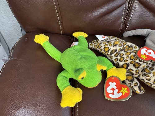 TY Teenie Beanie Babies Smoochy Frog Freckles Leopard McDonalds Antsy ...