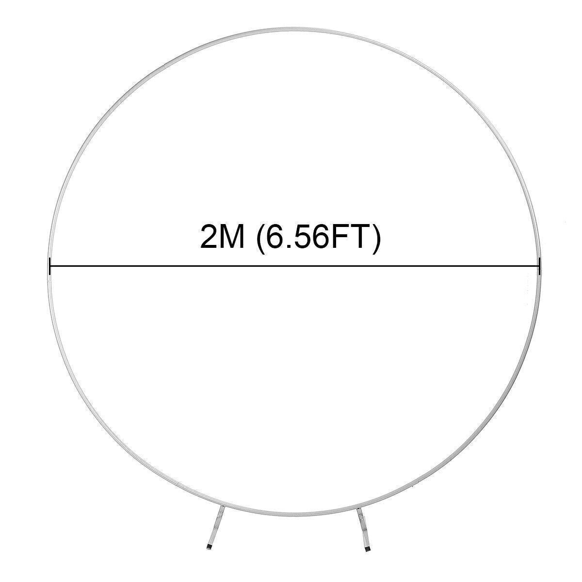 2M Round Hoop Balloon Arch Backdrop Flower Display Stand Frame Wedding ...