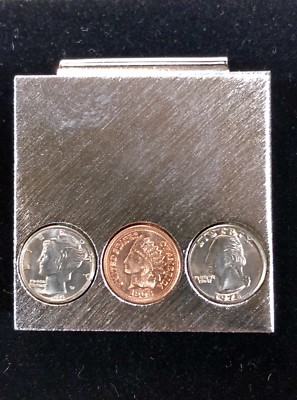 Brushed Silver Money Clip with Miniature Replica Collector United ...
