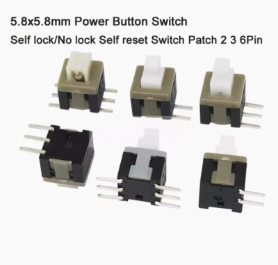 5.8x5.8mm Power Button Switch Self lock/No lock Self reset Switch Patch ...