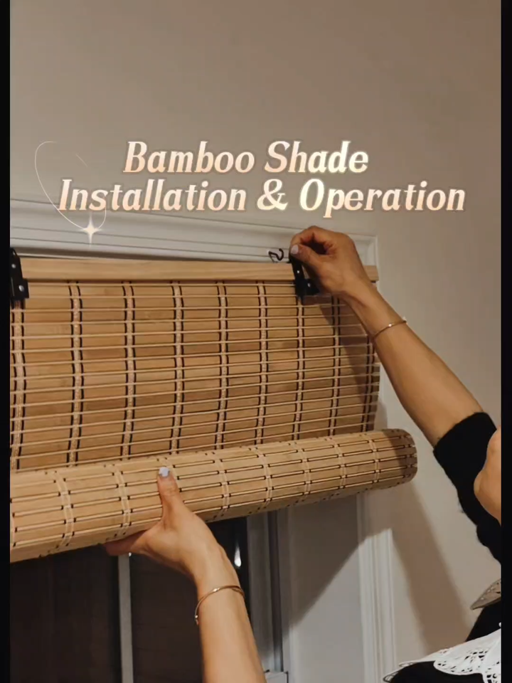 Cordless Bamboo Window Blind Sun Shade, Light Filtering Roller Shade | eBay