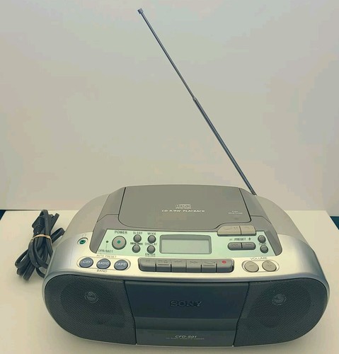 Sony CFD-S01 CD AM FM Radio Cassette Player Portable Boombox w/Cord ...