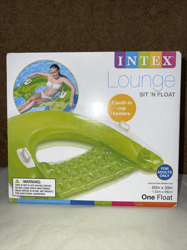Intex Sit 'N Float Inflatable Pool Lounge Green Pool 60x39 Summertime ...