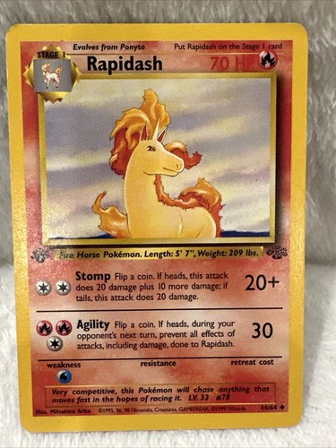 POKEMON TCG RAPIDASH Jungle 44/64 Regular 1st Edition Uncommon LP. | eBay