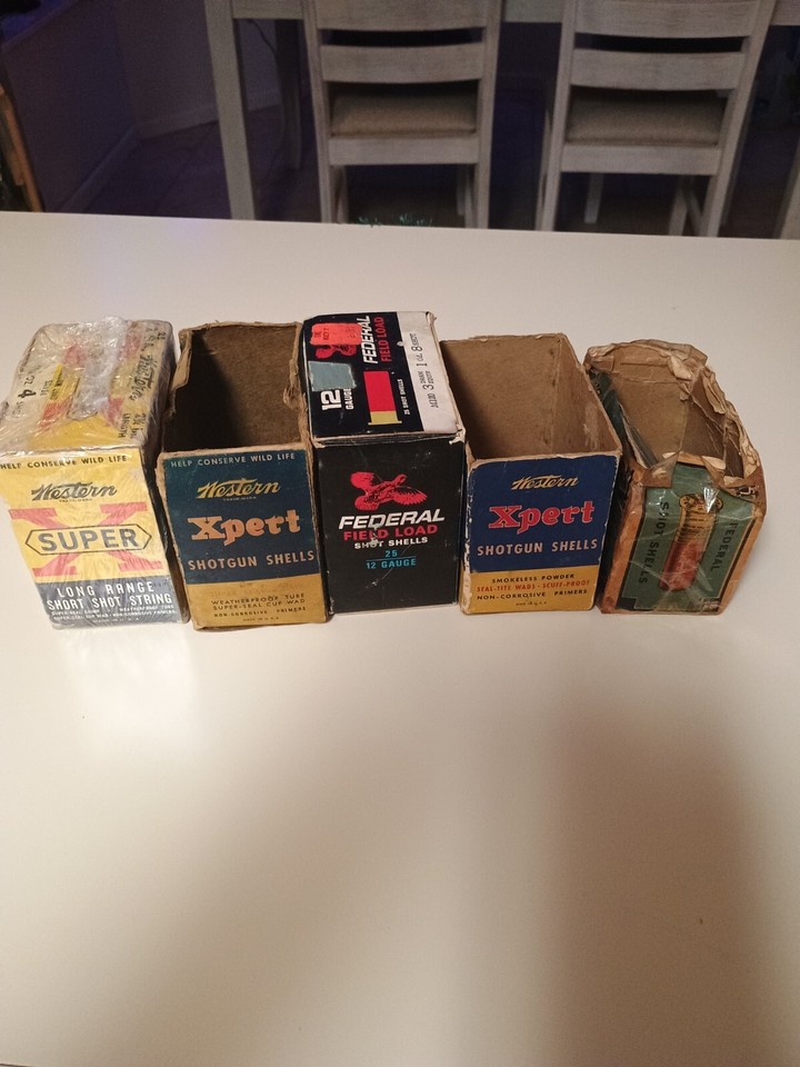 Lot of five vintage shotgun shell ammo boxes. Federal Western | eBay