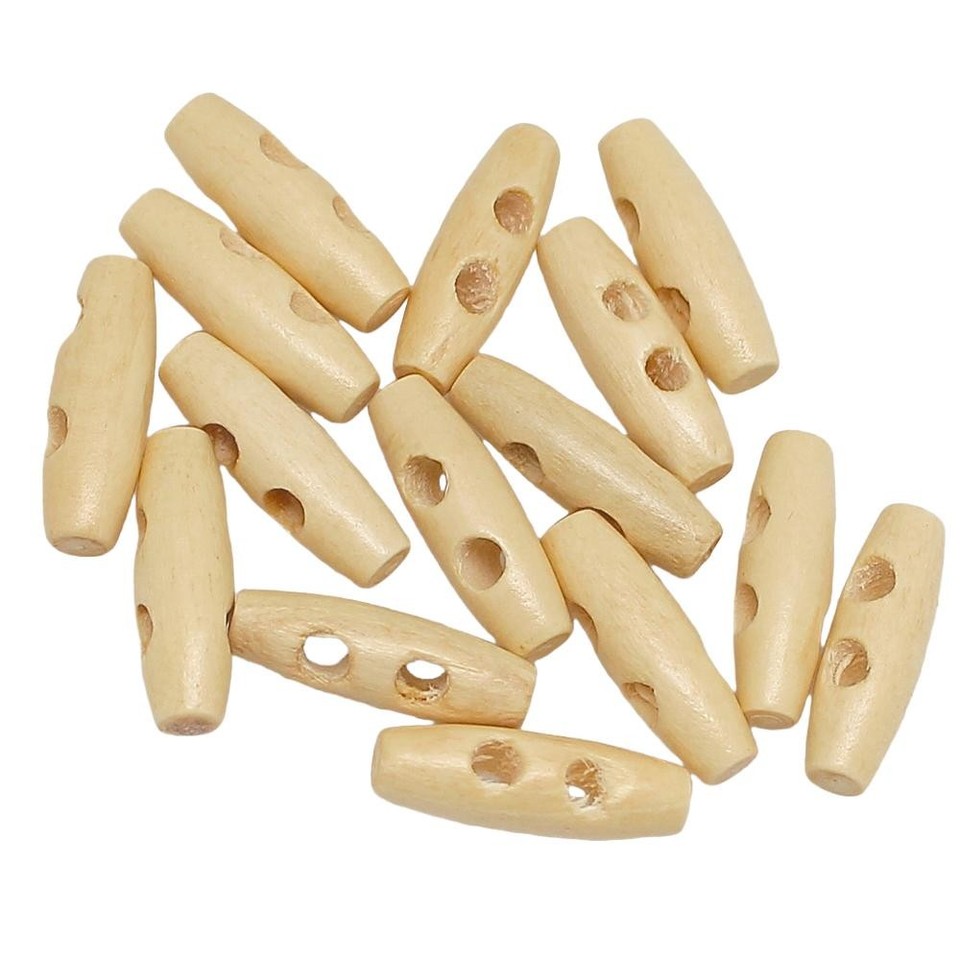 15 Pcs/lot 30mm Wooden Toggle 2 Holes Coat Buttons for Clothing Sewing ...