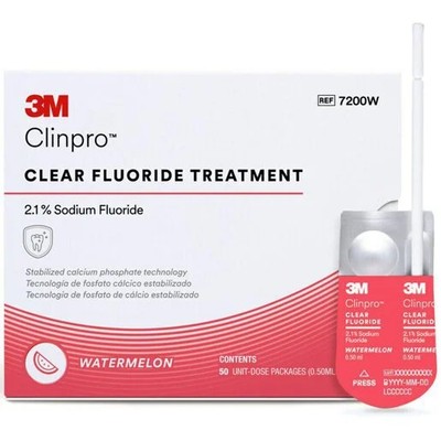 3M Clinpro Clear Fluoride Treatment L-Pop Unit Dose 0.50 ml Watermelon ...