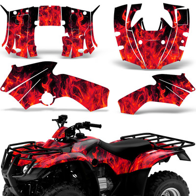 ATV Decal Graphics Kit Quad For Honda Recon 2005-2018 ICE RED | eBay