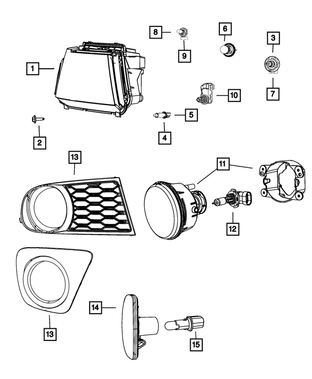 Genuine Mopar Headlamp Park and Turn Lamp Left 68200085AC OEM | eBay