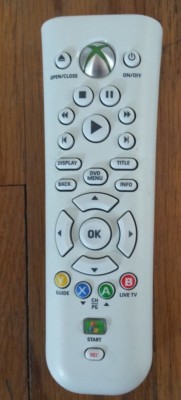 Microsoft Xbox 360 Official Genuine White Mini Media DVD Remote Control ...