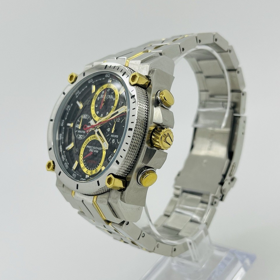 Bulova Men's Precisionist Chronograph Silver 30ATM 262khz Watch 98B228 ...