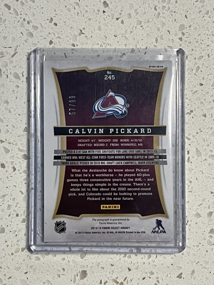 2013-14 Panini Select Hockey Calvin Pickard Rookie Prizm Rainbow ...
