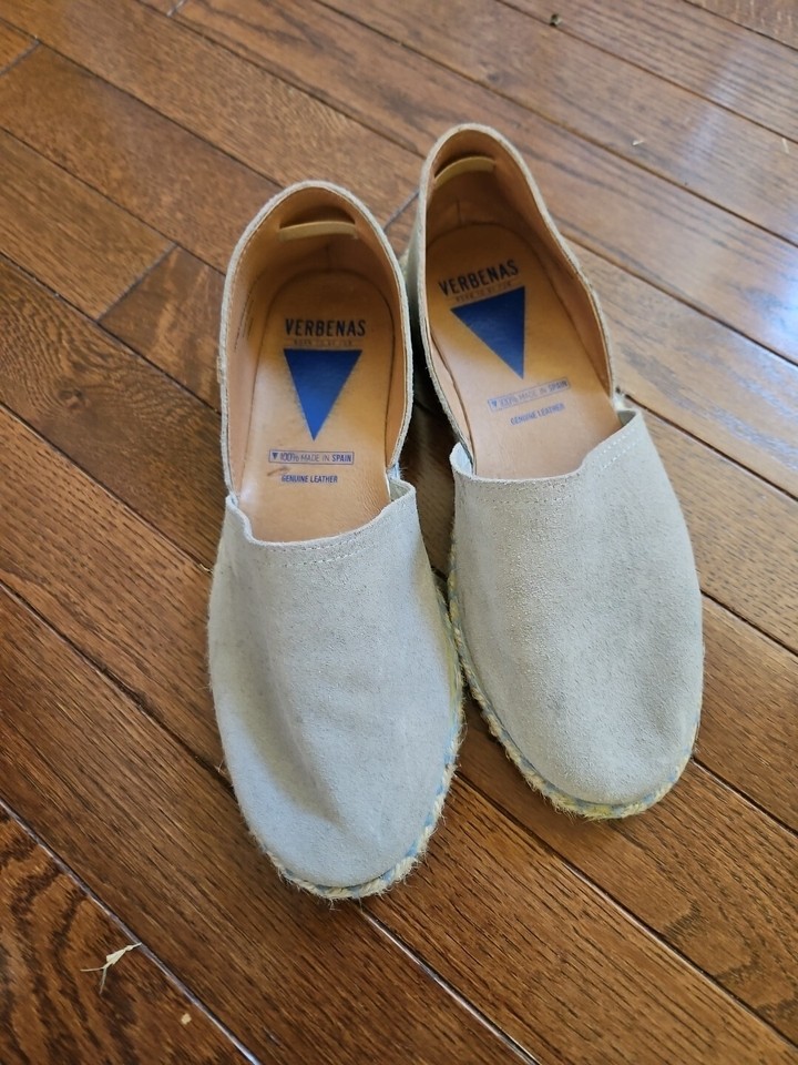 Verbenas Womens Carmen Espadrille Size 39 Taupe Gray Suede Flat Shoe ...