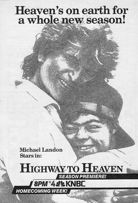 ORIGINAL 1986 TV AD/HIGHWAY TO HEAVEN MICHAEL LANDON A WHOLE NEW SEASON ...