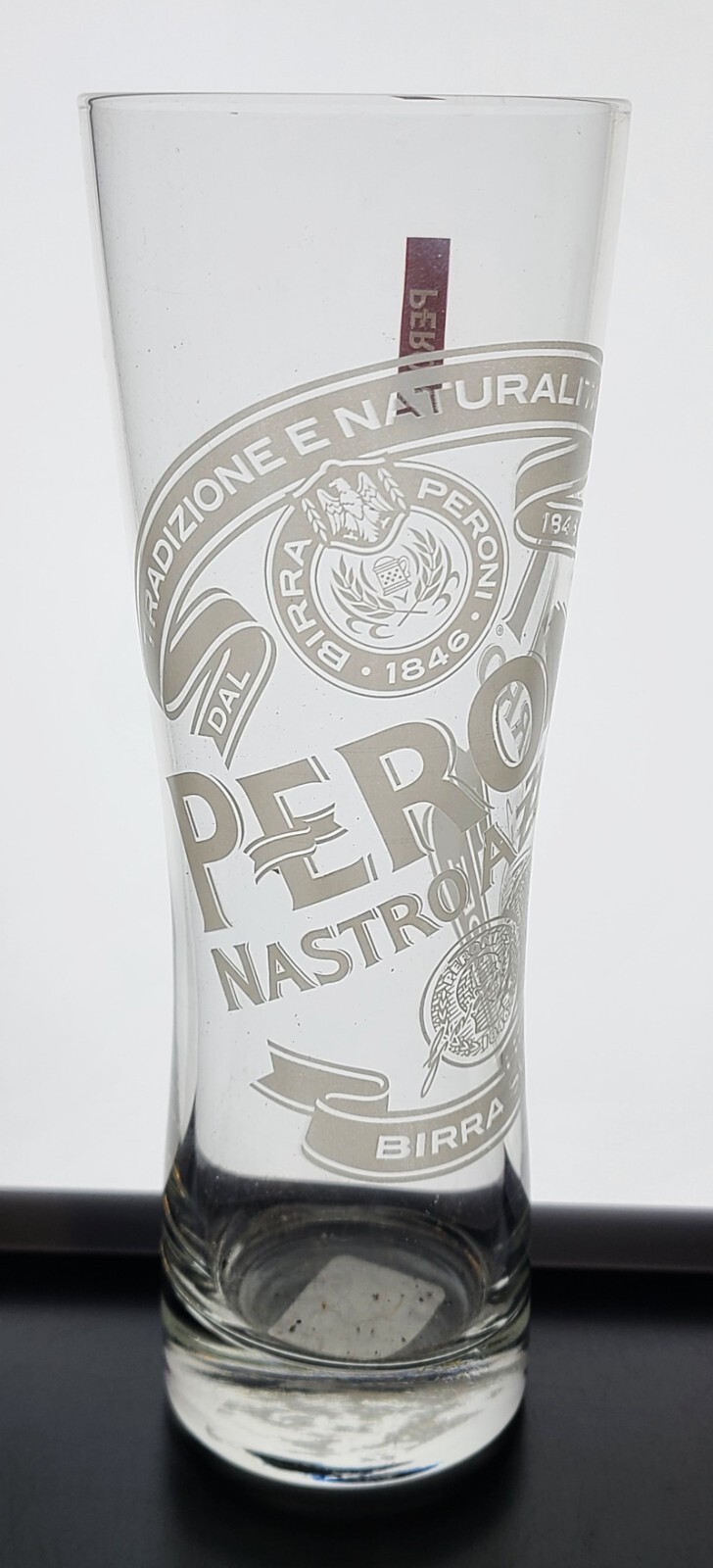 Peroni Italian Nastro Azzurro Birra Superiore Etched Pilsner Beer Glass ...