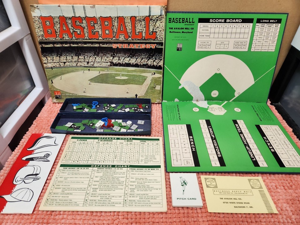 VTG 1962 "Baseball Strategy" Board Game Avalon Hill Co Sports Game 1962 ...