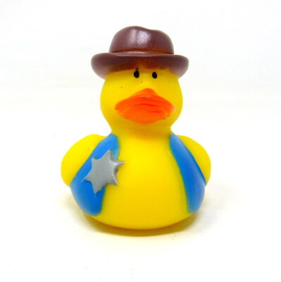 Cowboy Rubber Duck 2 in Sheriff Star Badge Western Hat Ducky Squirter ...