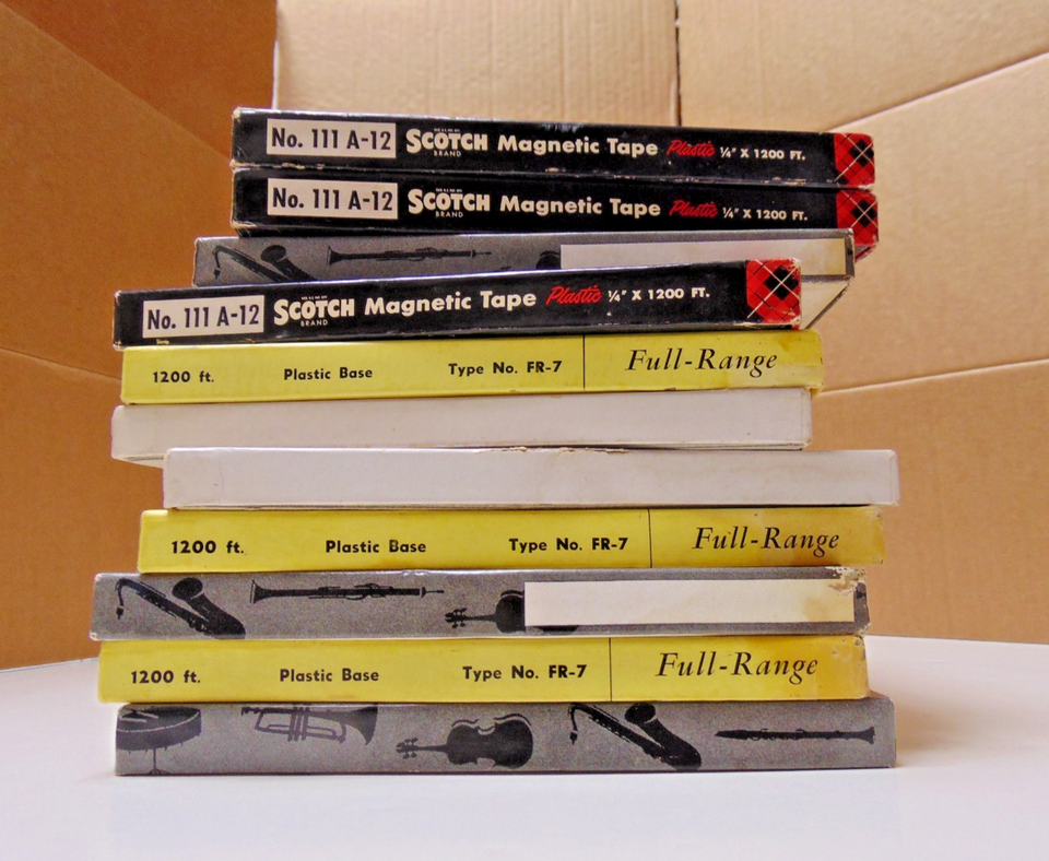Vintage 7 inch Reel to Reel 11 Audio Tape Lot 1950s Mid Century Pre ...