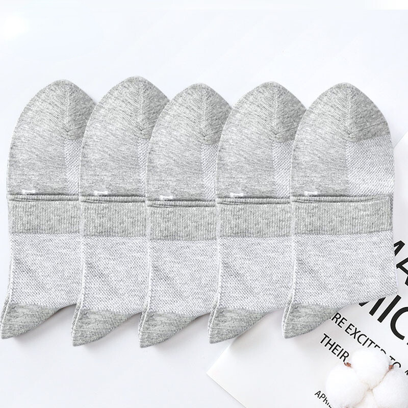 5 pairs cotton socks pure cotton mesh breathable sweat absorbing socks ...