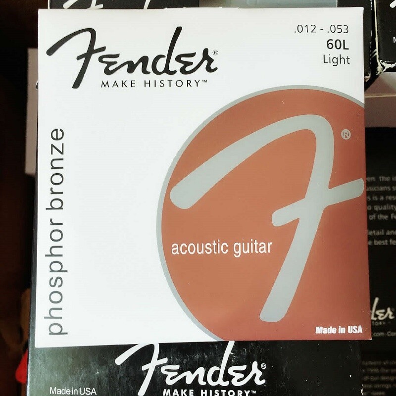 1 Set Fender Acoustic Guitar Strings 60l 12-53 Light Phosphor Bronze 6 ...