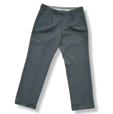 Ralph Lauren Gray Mens 34 Dress Pants Slacks Trousers Pleated Cuffed ...