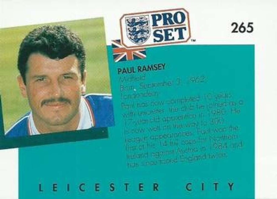 1990-91 EPL English Premier League - Pro Set Trading Card #265 ⚽ PAUL ...