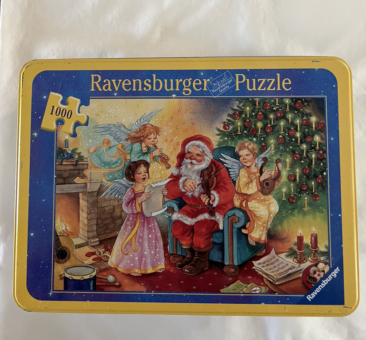 Ravensburger Jigsaw Puzzle 1000 Christmas Santa Angels TIN BOX ...