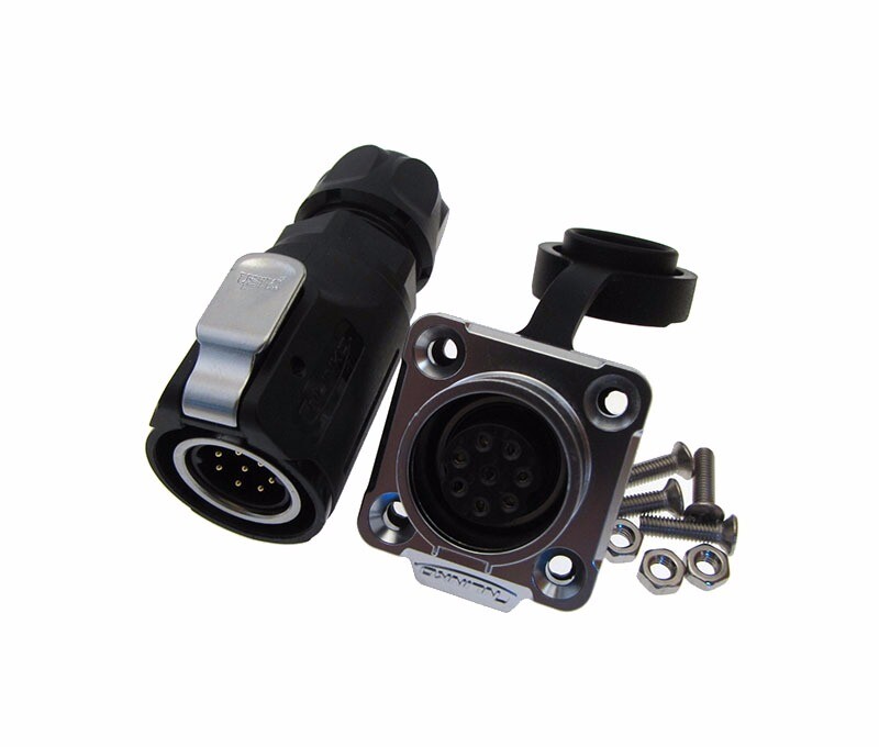 HQ 8 Contacts 8-Pin Aviation Plug Connector Panel Mount LP16 IP67 ...