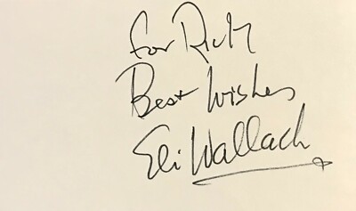 ELI WALLACH Autograph SIGNED 3x5 INDEX CARD THE GOOD THE BAD AND THE ...