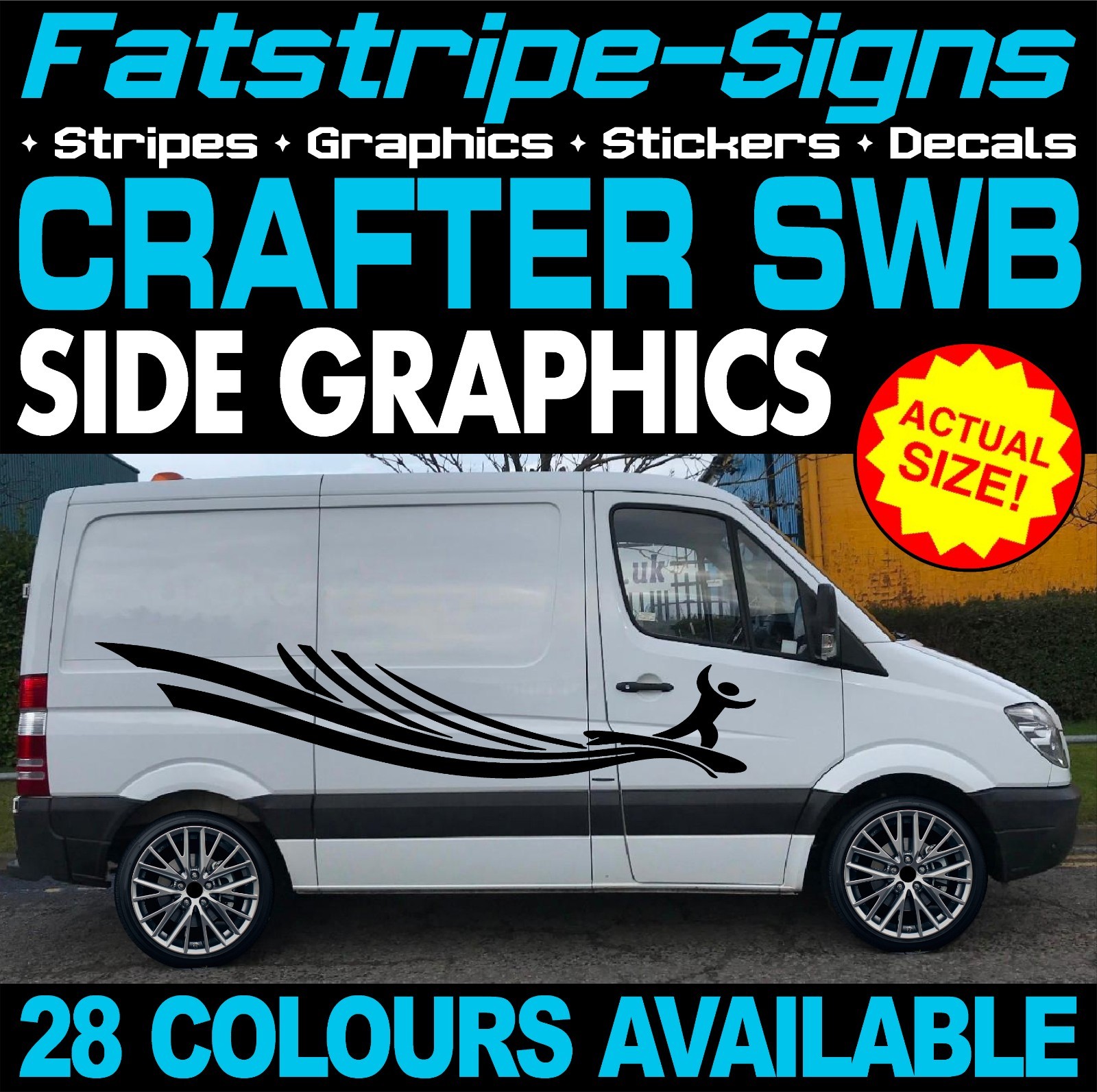 to fit VW CRAFTER SWB GRAPHICS STICKERS STRIPES DECALS CONVERSION ...