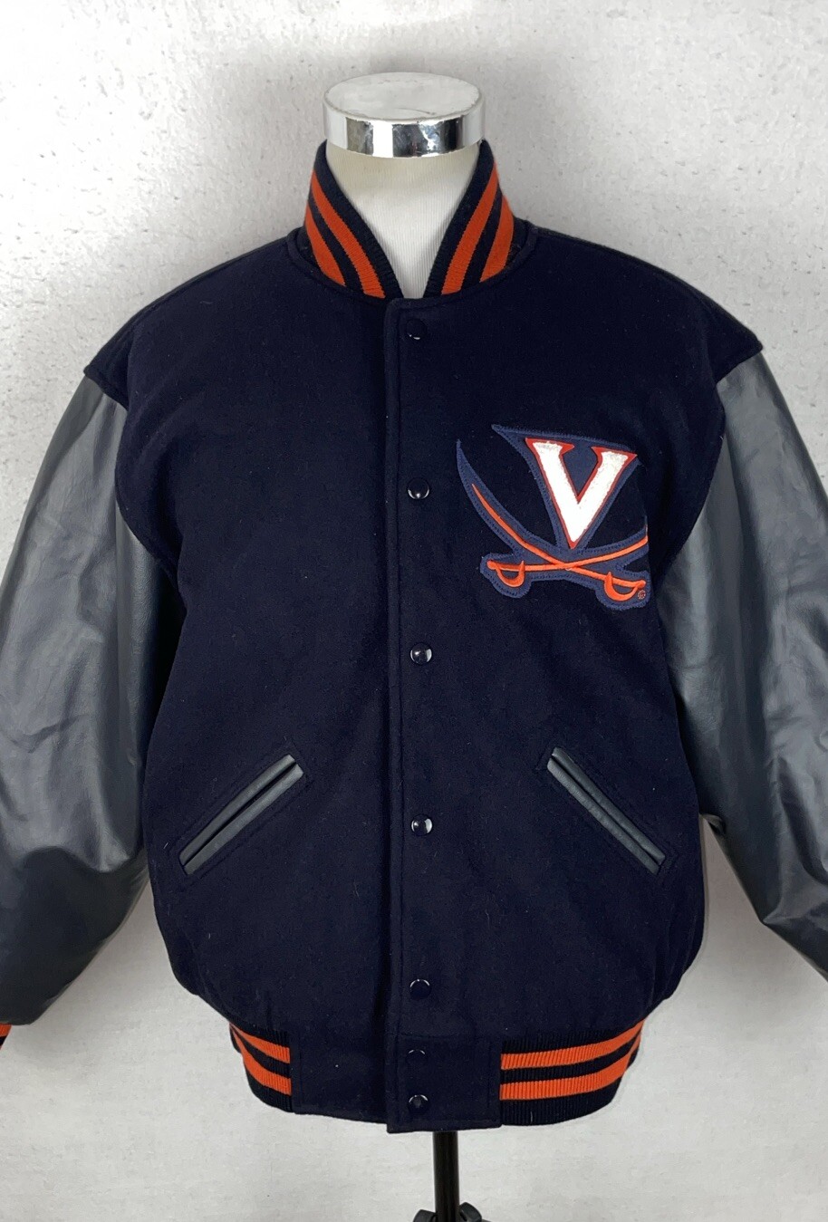 Maverick University of Virginia Varsity Wool Leather Letterman Jacket Large | eBay
